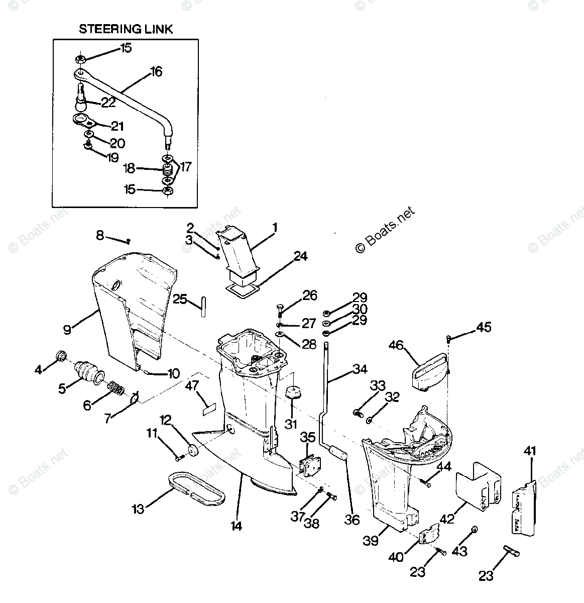Force Outboard 1988 OEM Parts Diagram for MOTOR LEG | Boats.net