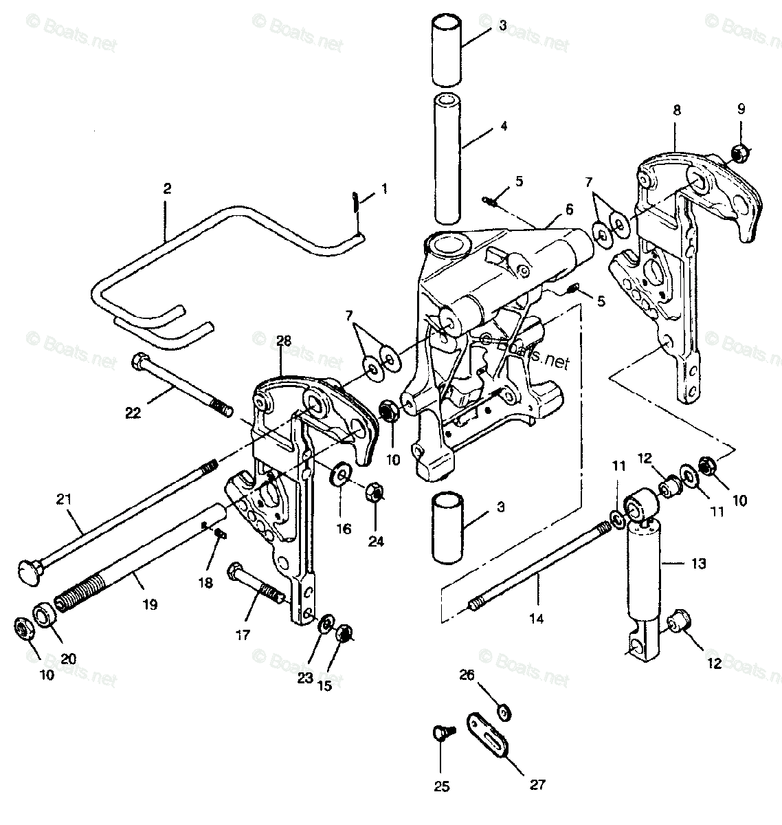 Force Outboard 1991 OEM Parts Diagram for SWIVEL BRACKET AND STERN ...