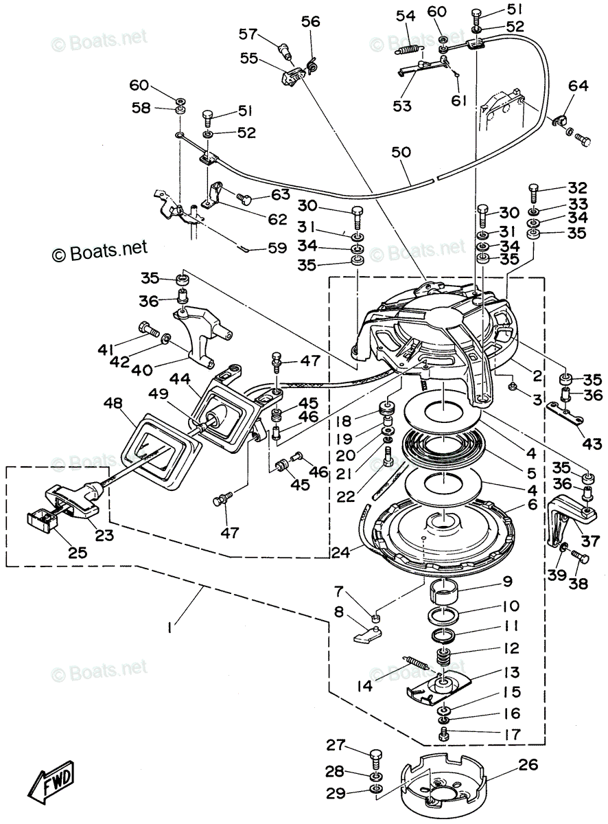Yamaha Outboard 1995 OEM Parts Diagram for STARTER | Boats.net