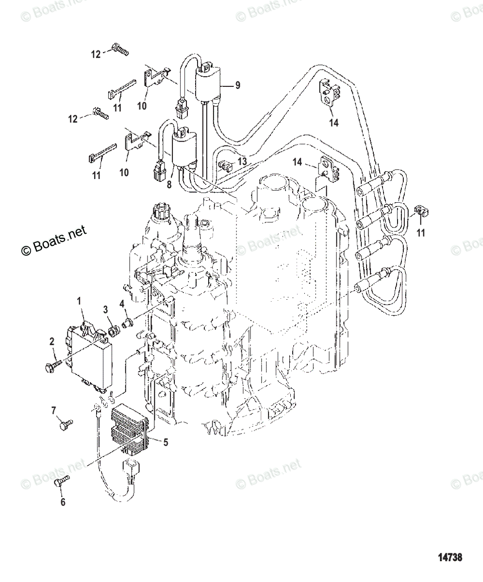 Mercury Outboard 115HP OEM Parts Diagram for Ignition Components ...