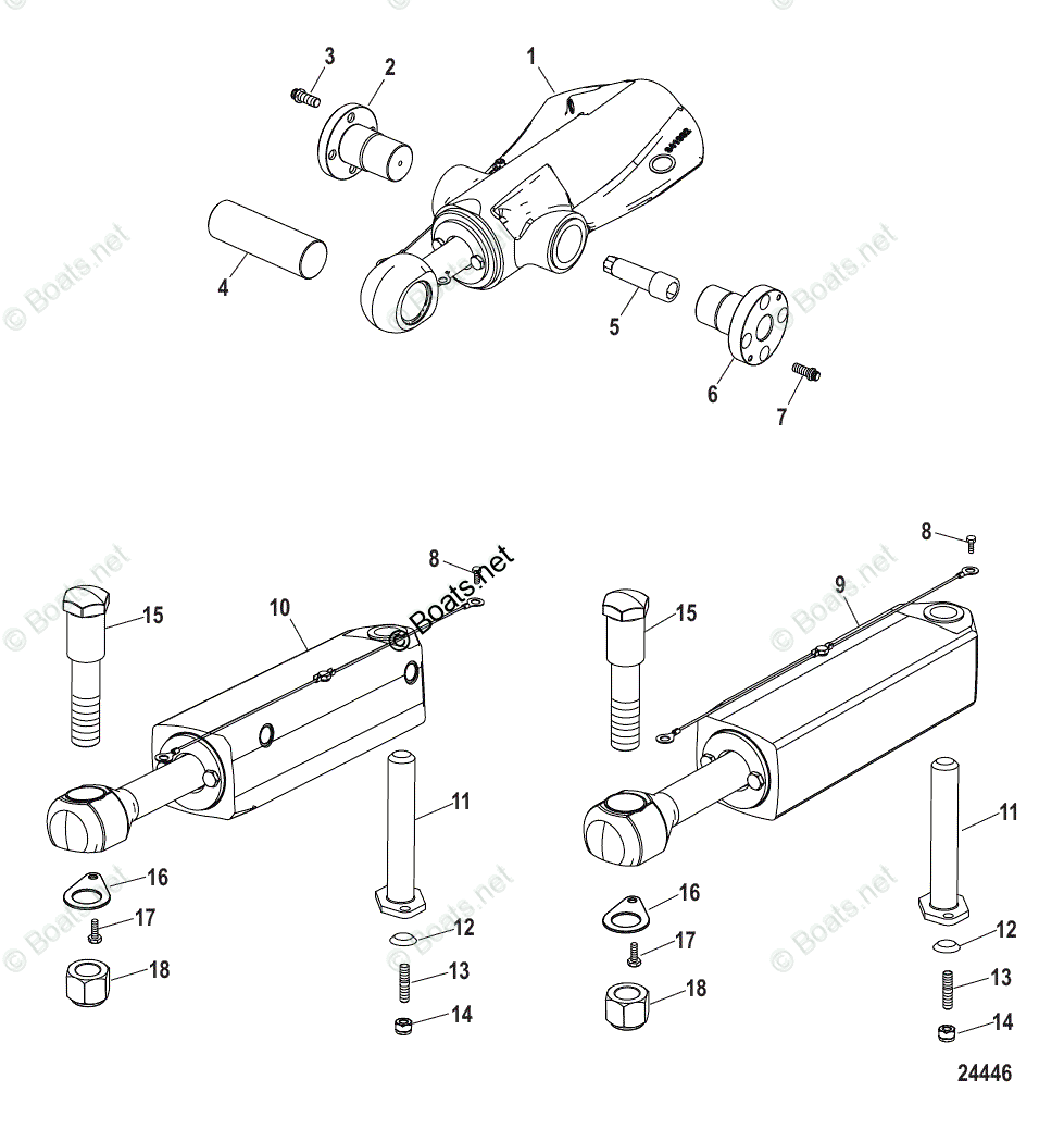 Mercruiser Sterndrive Outdrives OEM Parts Diagram for Trim and Steering ...