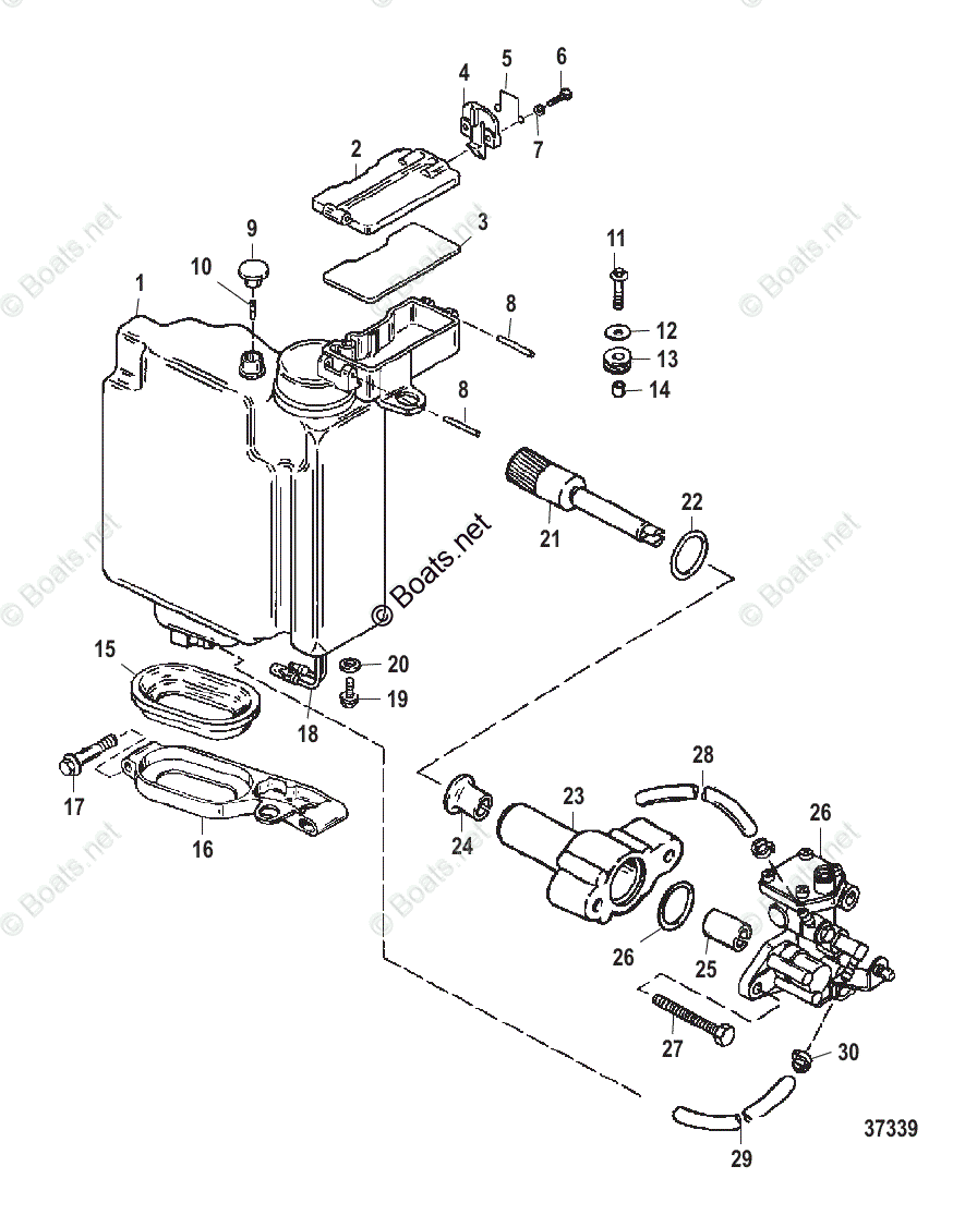 Mercury Outboard 75HP OEM Parts Diagram for OIL INJECTION (S/N-USA ...