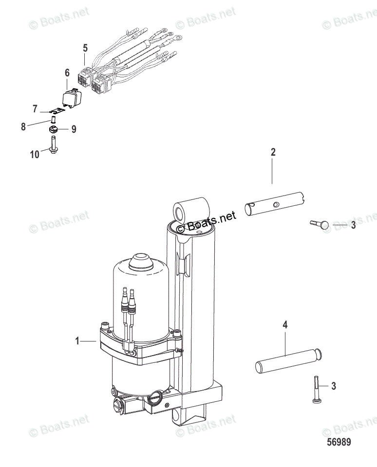 Mercury Outboard 65HP OEM Parts Diagram for Power Trim Assembly ...