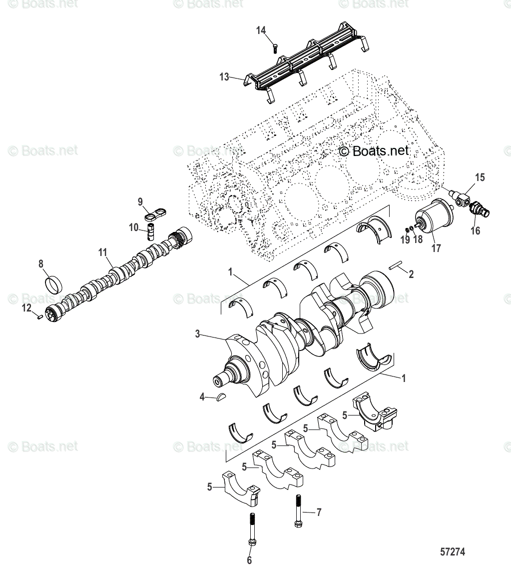 Mercruiser Re-manufactured Engines 5.7L 350 CID MPI Bravo 1G400000 THRU ...