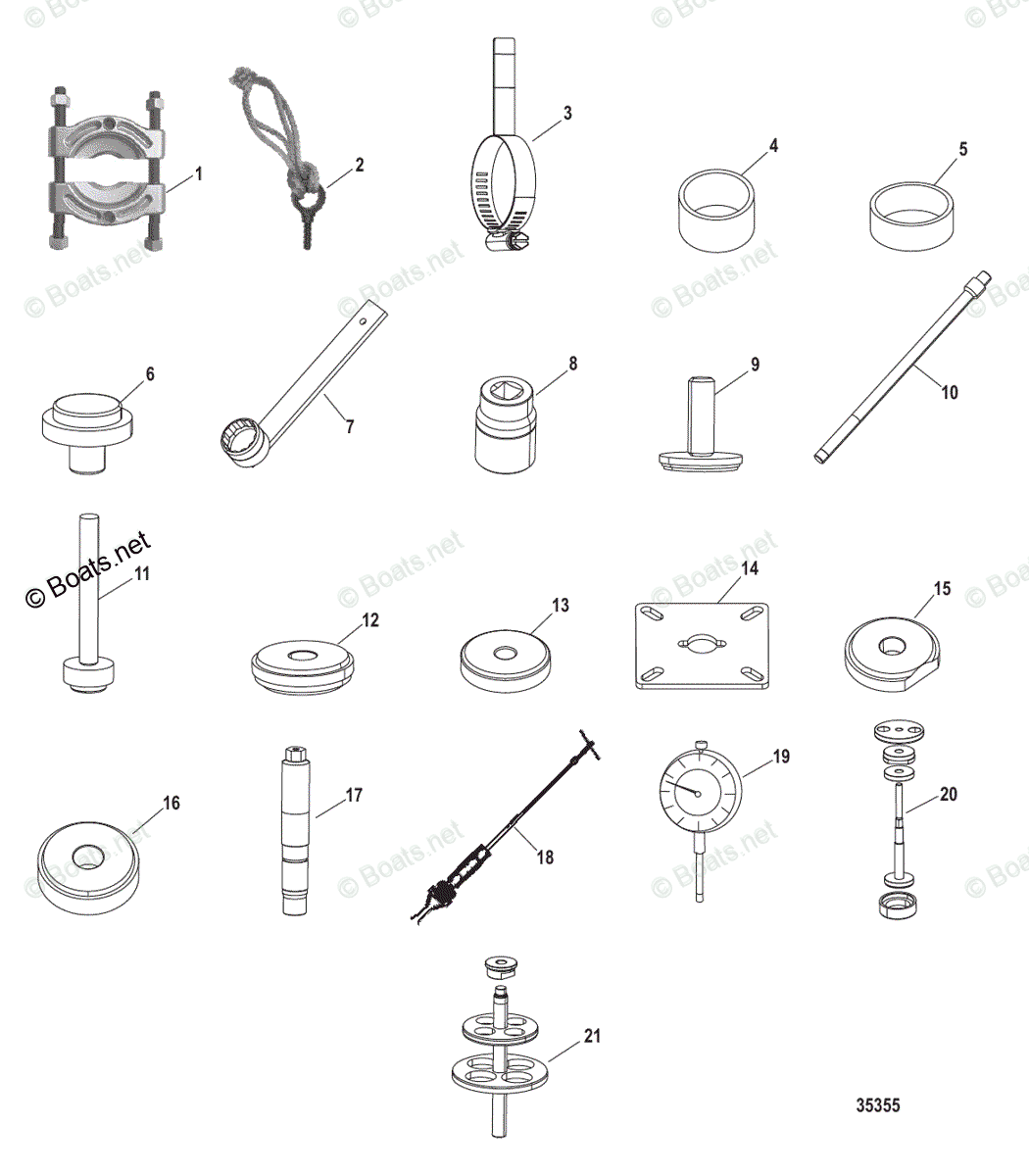 Mercruiser Sterndrive Outdrives OEM Parts Diagram for Tool List (Dry ...