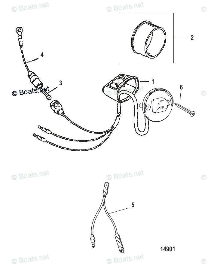 Mercury Outboard 200HP OEM Parts Diagram for Power Trim Switch Kit ...