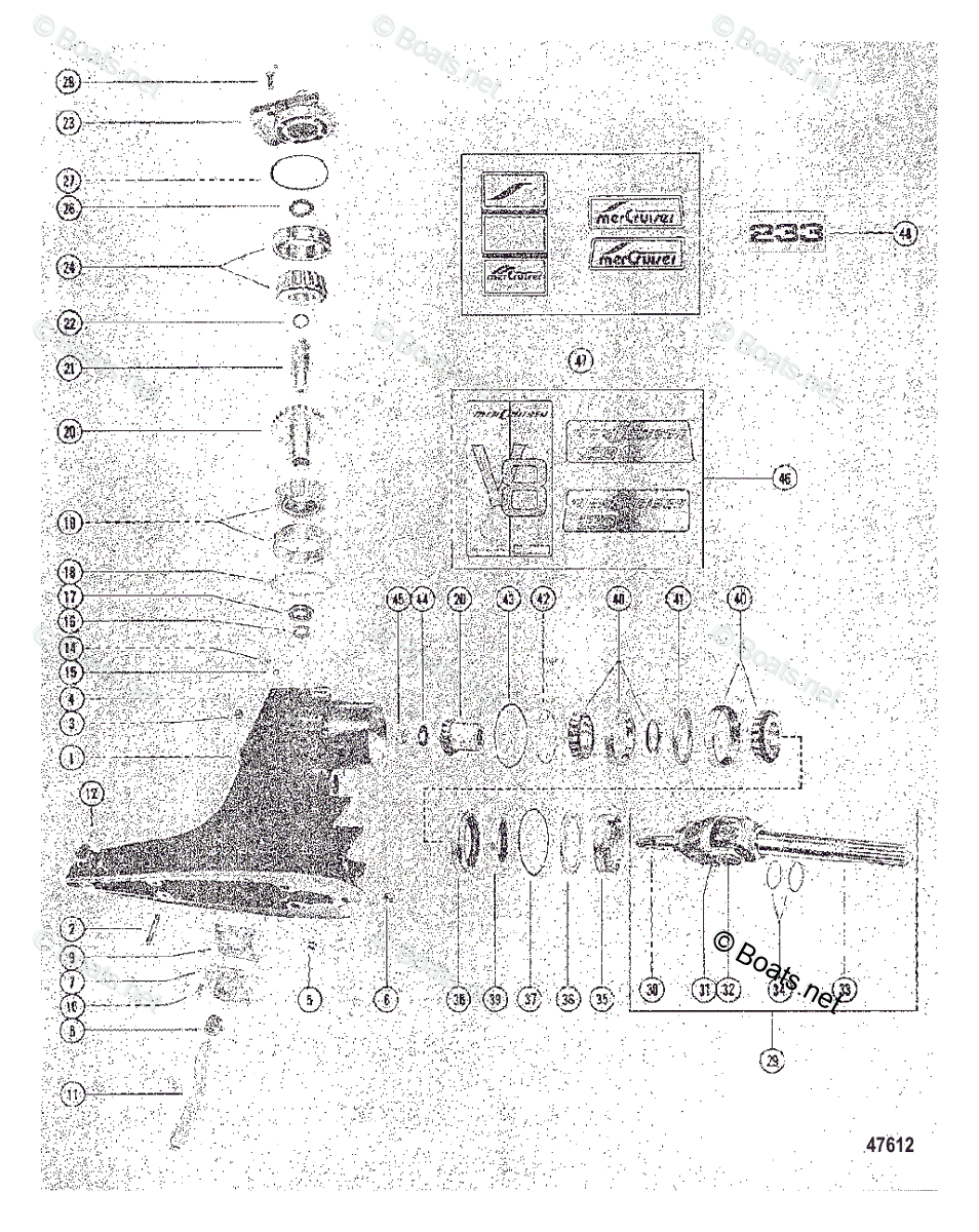 Mercruiser Sterndrive Outdrives OEM Parts Diagram for DRIVE SHAFT ...
