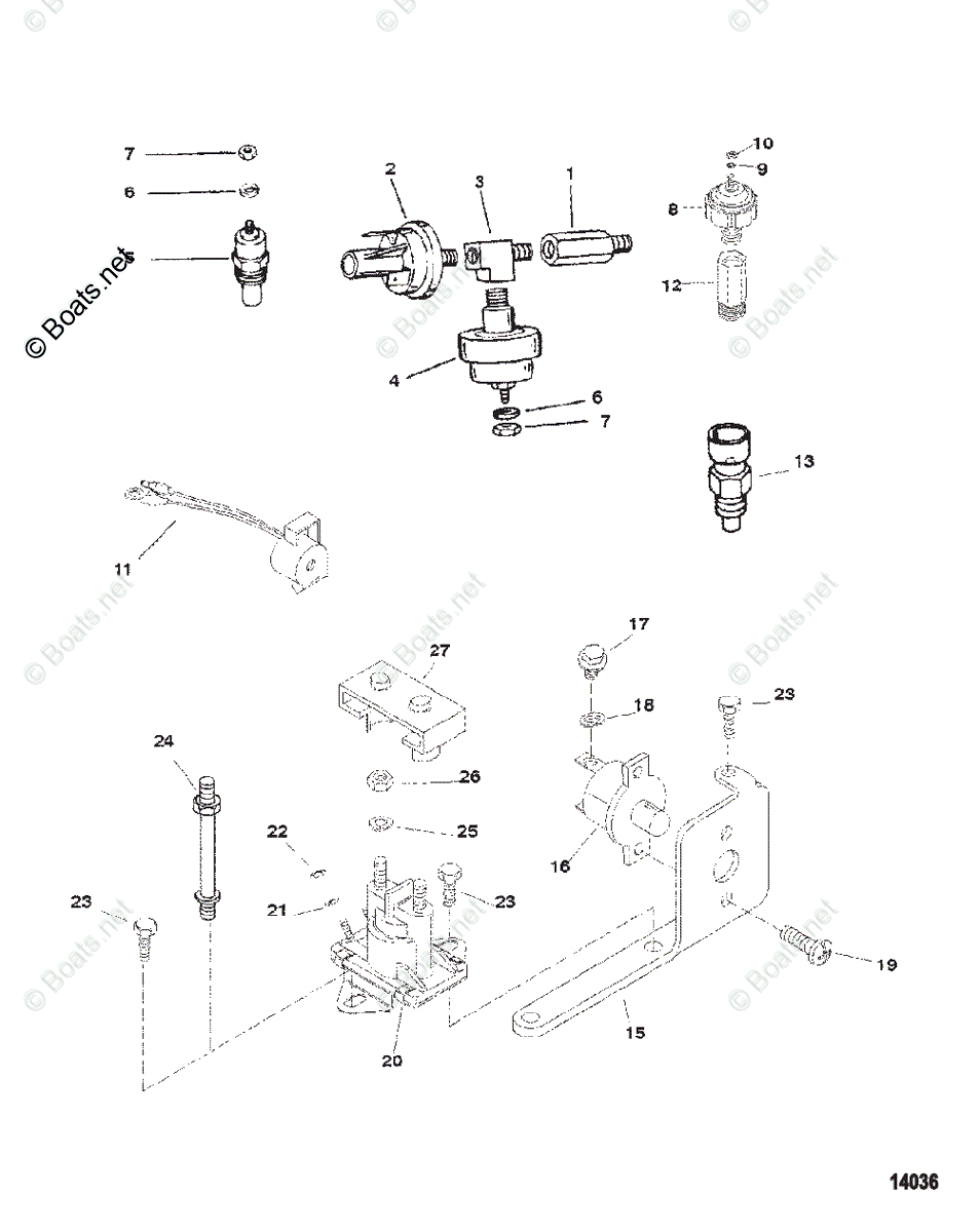 Mercruiser Sterndrive Gas Engines OEM Parts Diagram for Electrical ...