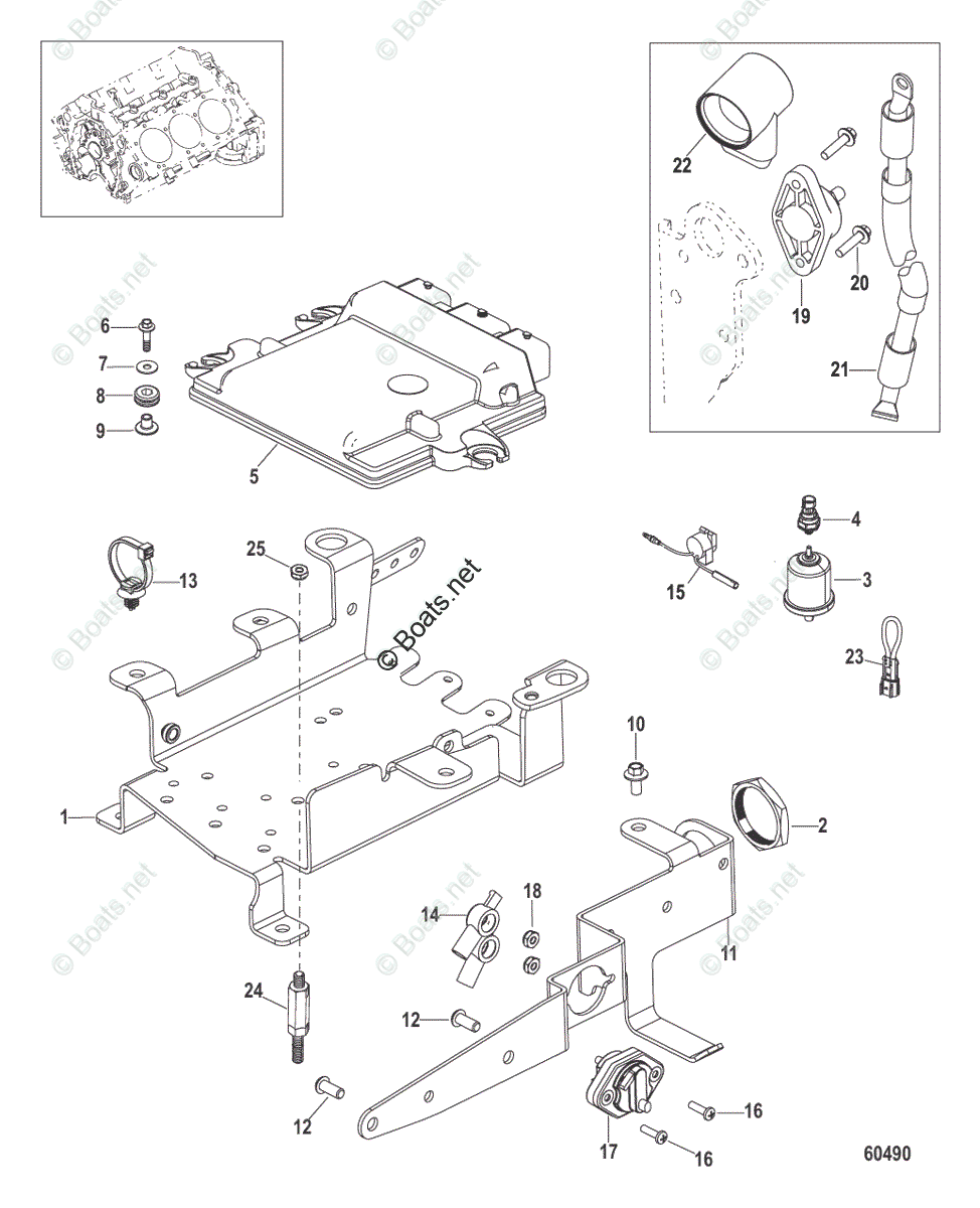 Mercruiser Sterndrive Gas Engines OEM Parts Diagram for PCM and ...