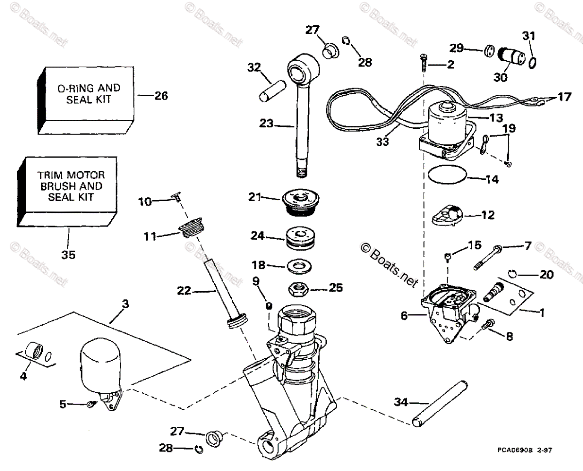 Evinrude Outboard 1997 OEM Parts Diagram for Power Trim/Tilt Hydraulic ...