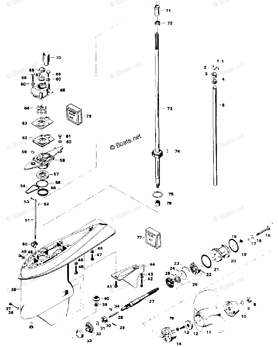 Force Outboard 1985 OEM Parts Diagram for Gear Housing | Boats.net