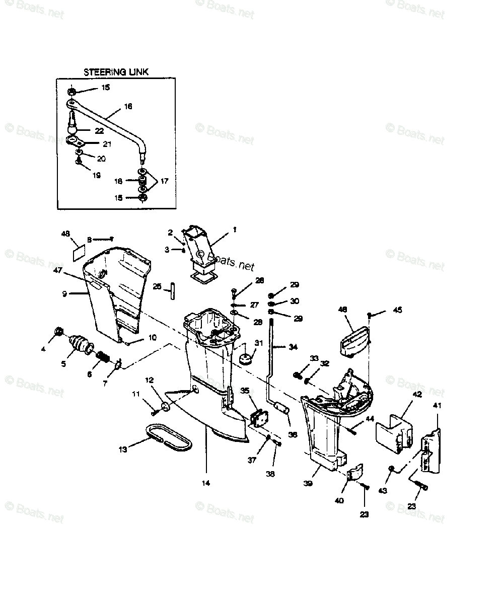 Force Outboard 1989 OEM Parts Diagram for MOTOR LEG | Boats.net