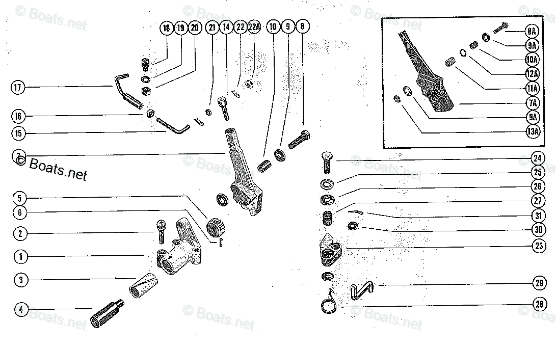 Mercury Outboard 20HP OEM Parts Diagram for Throttle Control Linkage ...