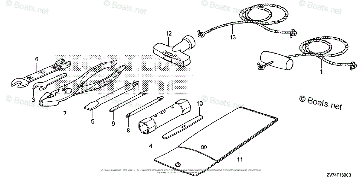 Honda Outboard 2004 OEM Parts Diagram for Tools | Boats.net