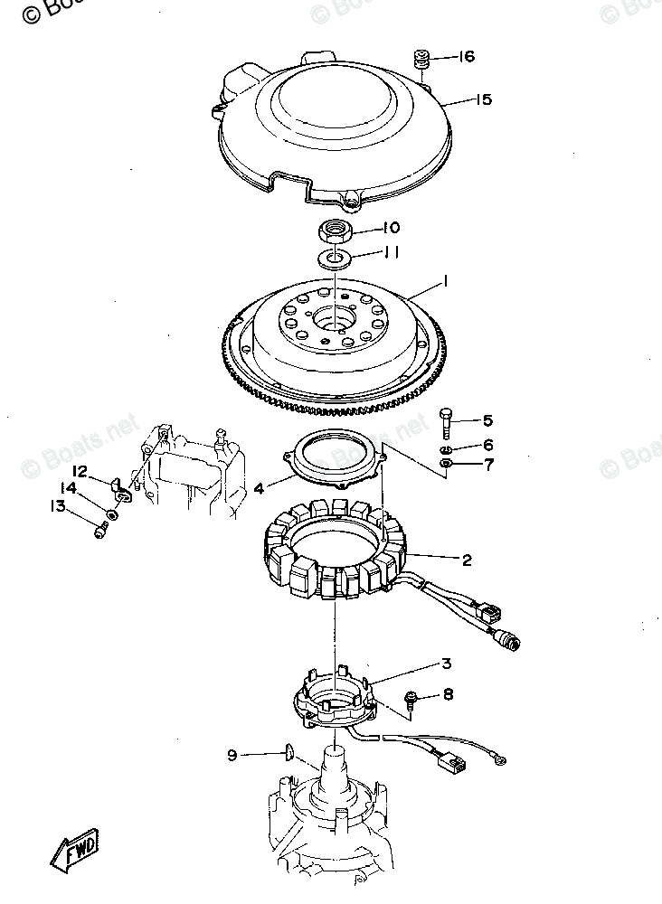 Yamaha Outboard 1995 OEM Parts Diagram for MAGNETO | Boats.net