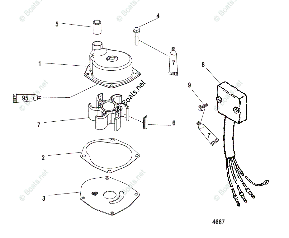 Mercury Outboard 90HP OEM Parts Diagram for Jet Pump Componets | Boats.net