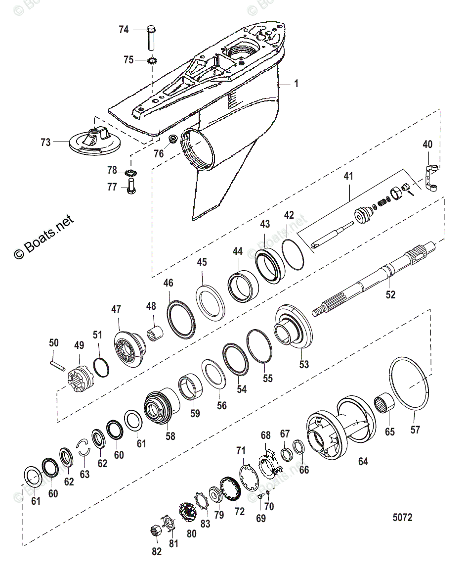 Mercruiser Sterndrive Outdrives OEM Parts Diagram for GEAR HOUSING(PROP ...