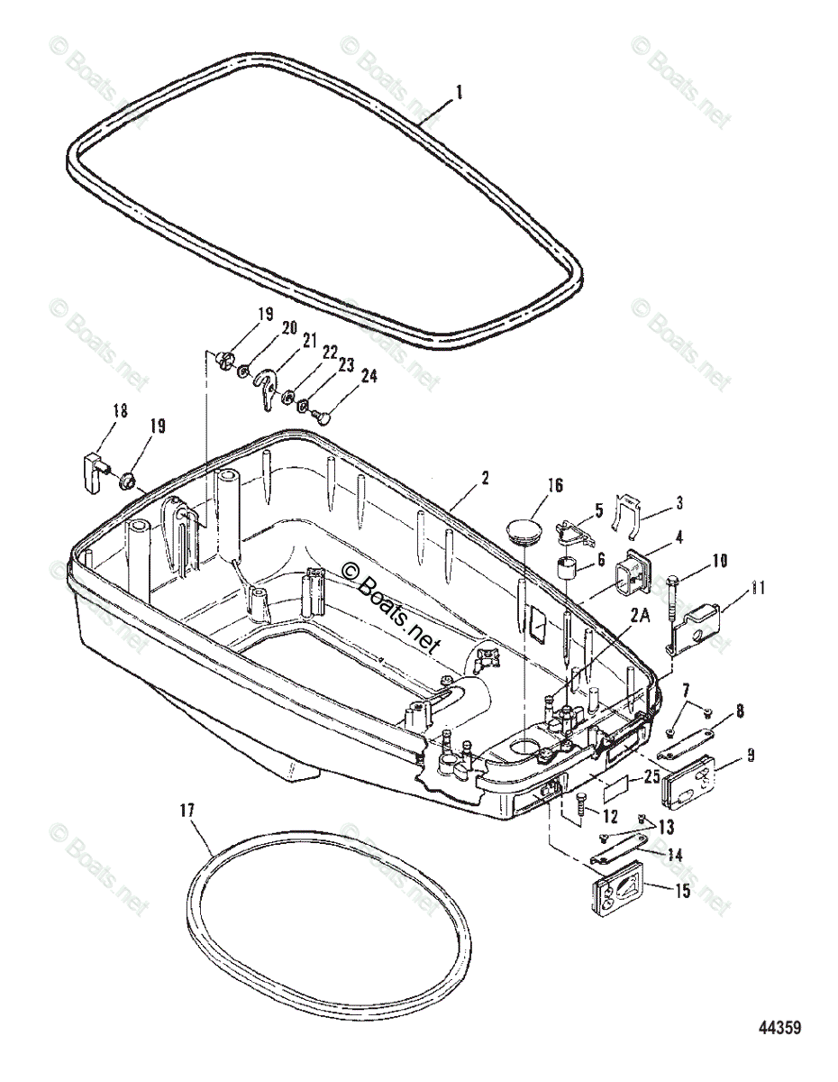 Force Outboard 1995 OEM Parts Diagram for Bottom Cowl Assembly | Boats.net