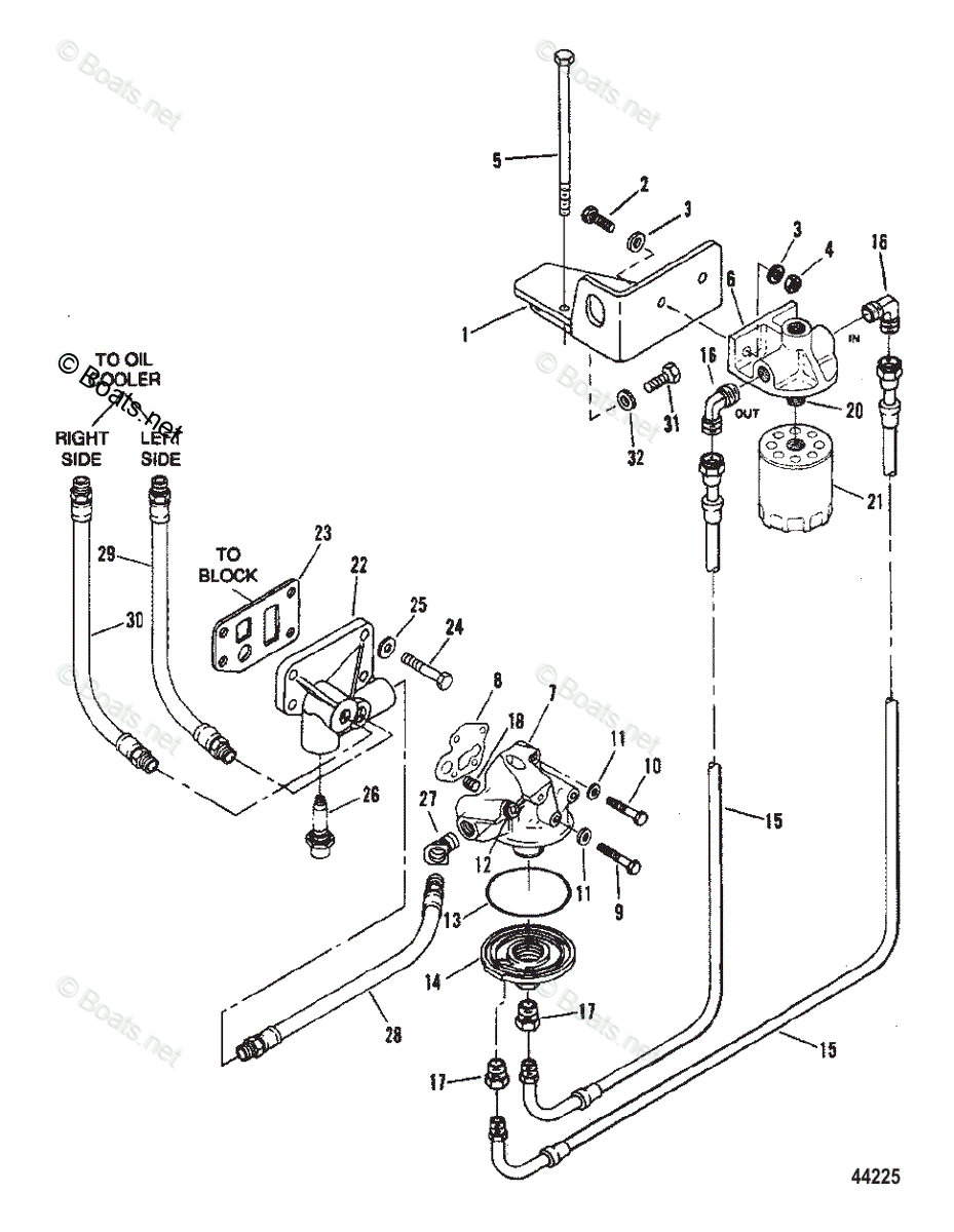 Mercruiser Sterndrive Diesel Engines OEM Parts Diagram for OIL FILTER ...