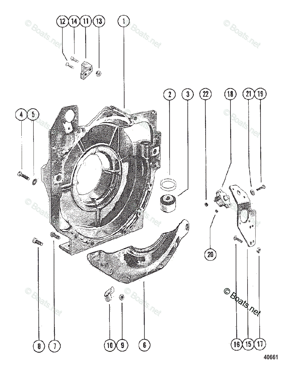 Mercruiser Inboard Gas Engines OEM Parts Diagram for Flywheel Housing ...