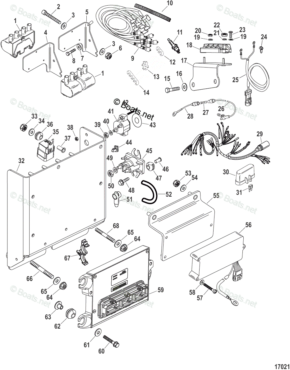 Mercruiser Sterndrive Gas Engines OEM Parts Diagram for Electrical ...