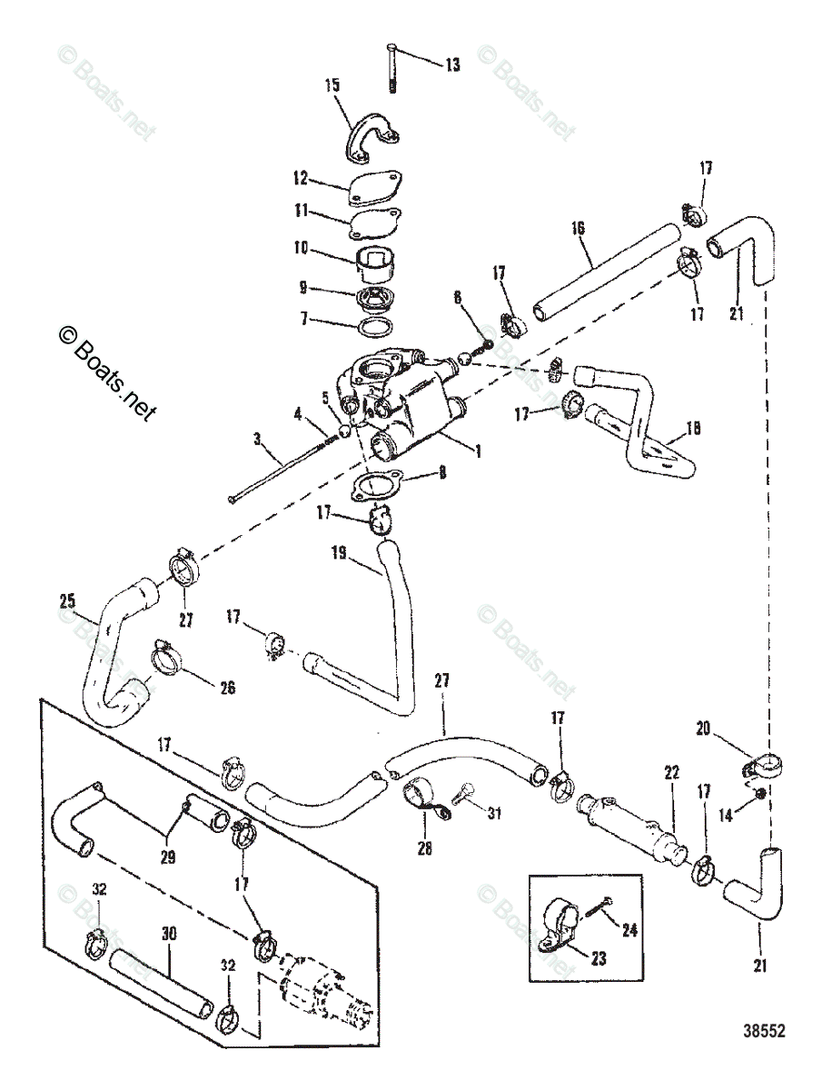 Mercruiser Sterndrive Gas Engines OEM Parts Diagram for STANDARD ...