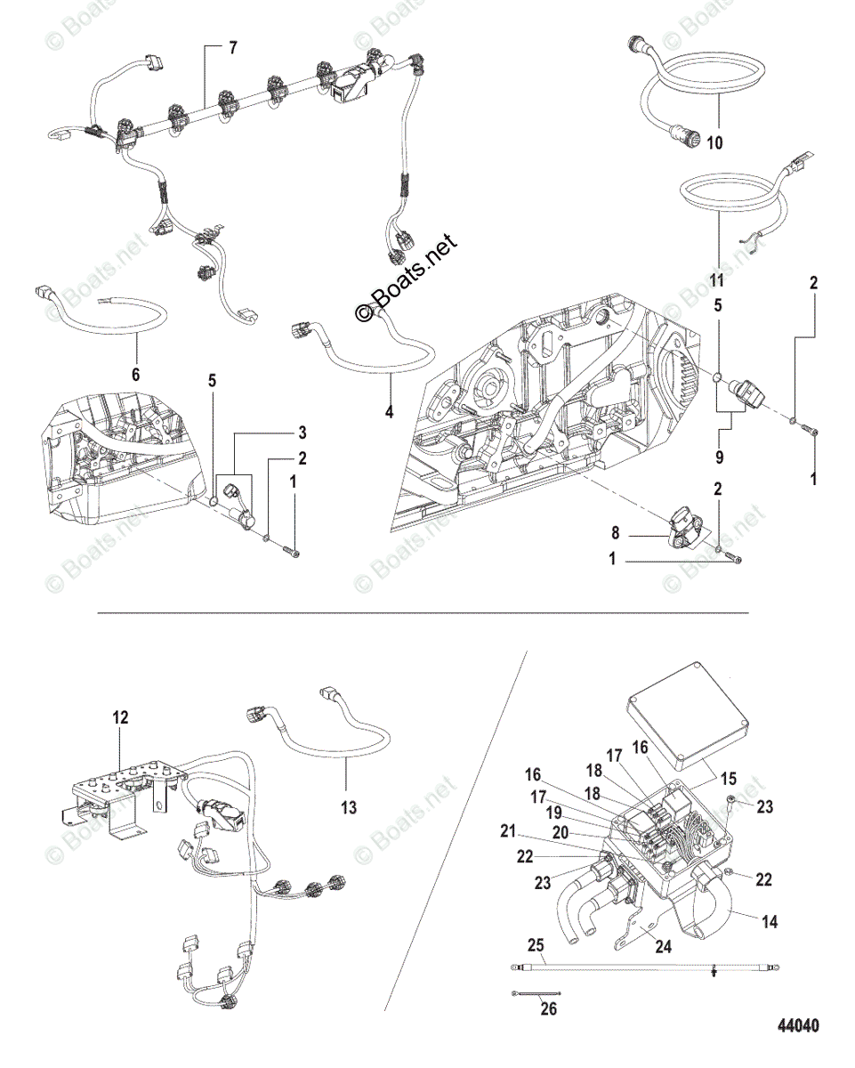 Mercruiser Sterndrive Diesel Engines OEM Parts Diagram for Electrical ...