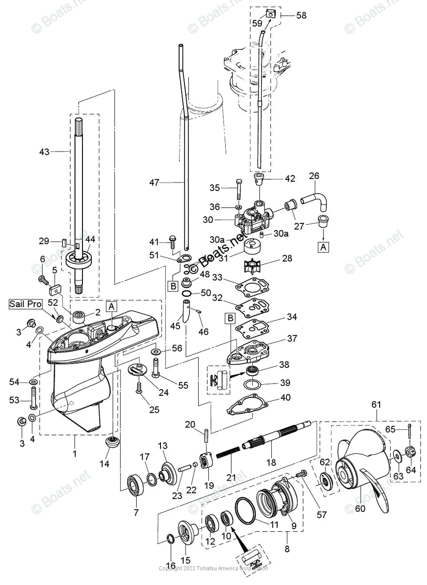 Tohatsu Outboard 2022 OEM Parts Diagram for GEAR CASE | Boats.net