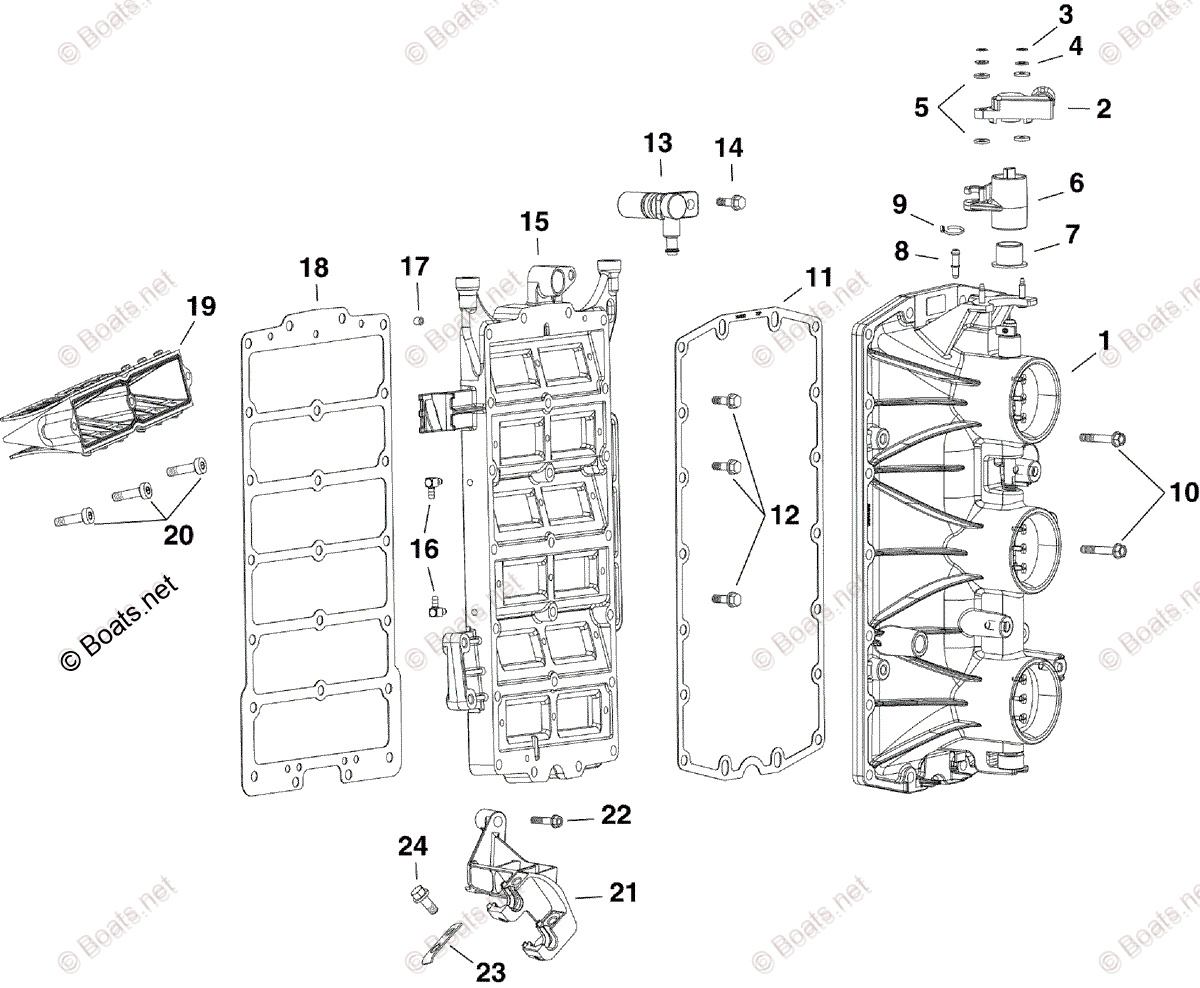 Evinrude Outboard 2012 OEM Parts Diagram for INTAKE MANIFOLD ASSEMBLY ...