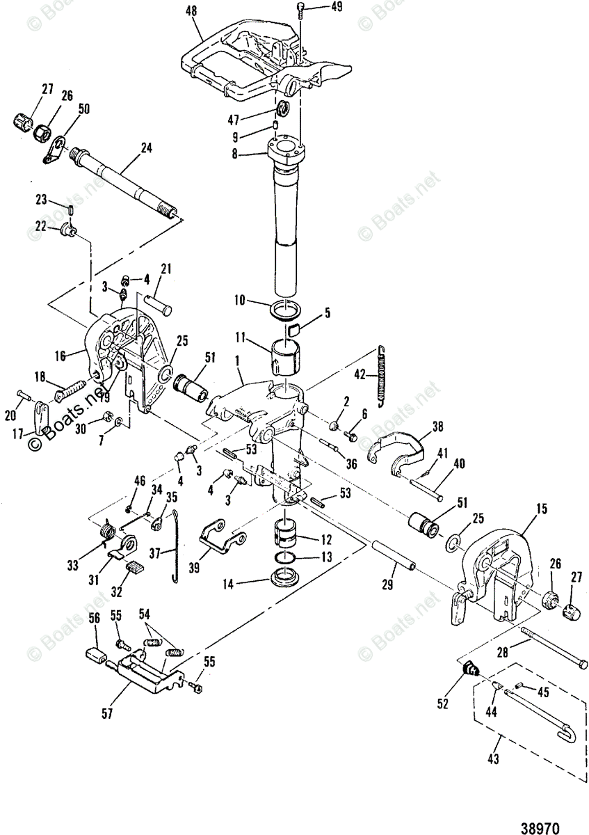 Mariner Outboard 1985 OEM Parts Diagram for Clamp and Swivel Bracket ...