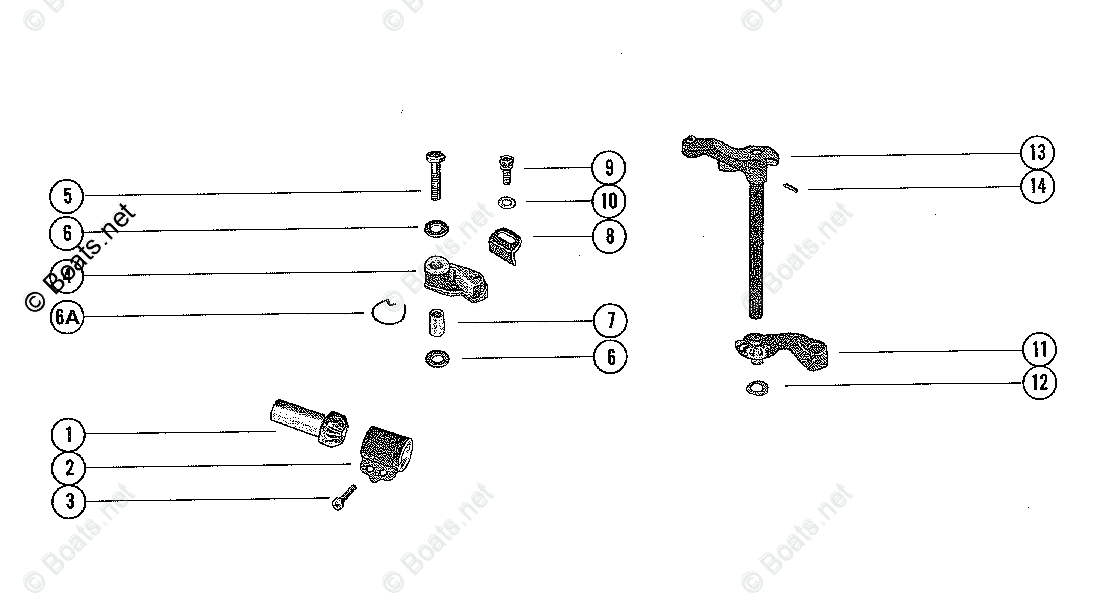 Mercury Outboard 9.8HP OEM Parts Diagram for Throttle Control Linkage ...