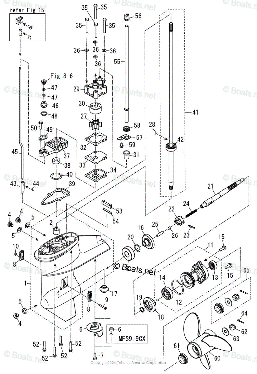 Tohatsu Outboard 2024 OEM Parts Diagram for GEAR CASE | Boats.net
