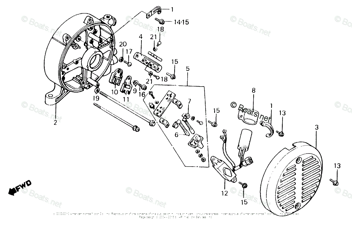 Honda Generators EM3000 A VIN# GE300-1000001 OEM Parts Diagram for REAR ...