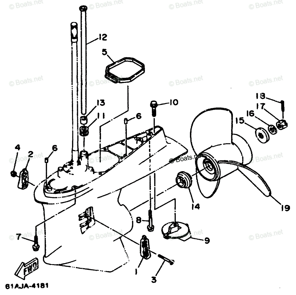 Yamaha Outboard 1999 OEM Parts Diagram for Lower Casing Drive 2 S225 ...