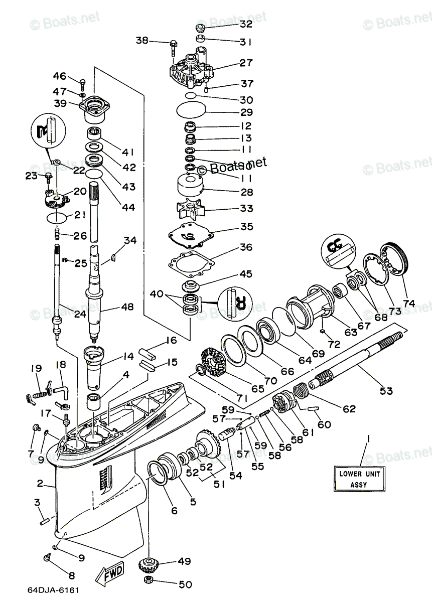 Yamaha Outboard 1997 OEM Parts Diagram for Lower Casing Drive 1 | Boats.net