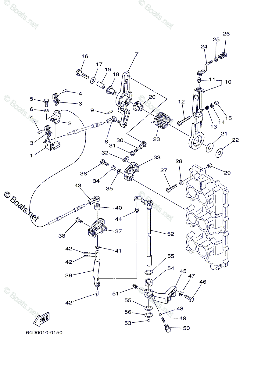 Yamaha Outboard 2004 OEM Parts Diagram for Control | Boats.net