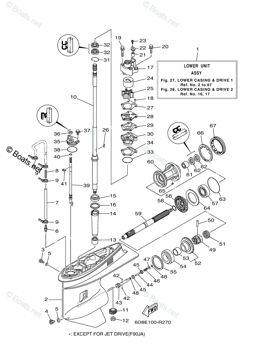 Yamaha Outboard 2017 OEM Parts Diagram for Lower Casing Drive 1 | Boats.net