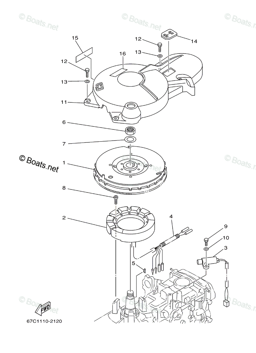Yamaha Outboard 2004 OEM Parts Diagram for Generator | Boats.net