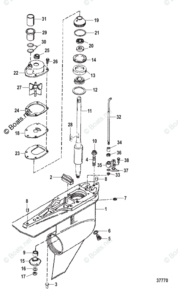 Mercruiser Sterndrive Outdrives OEM Parts Diagram for Gear Housing ...