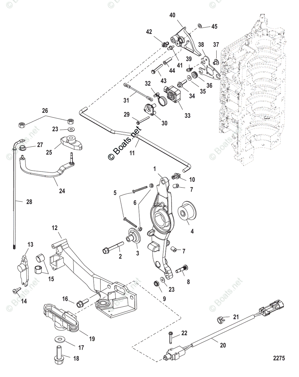 Mercury Outboard 250HP OEM Parts Diagram for THROTTLE LINKAGE | Boats.net