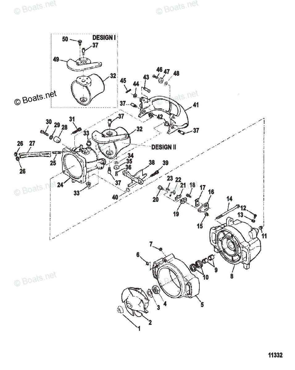 Mercury Sportjet Jet Drive 95HP OEM Parts Diagram for NOZZLE/RUDDER ...