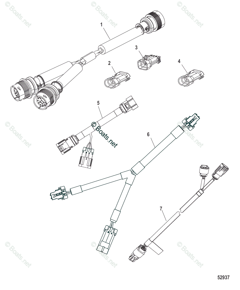 Mercury Rigging Parts & Accessories Electrical OEM Parts Diagram for ...