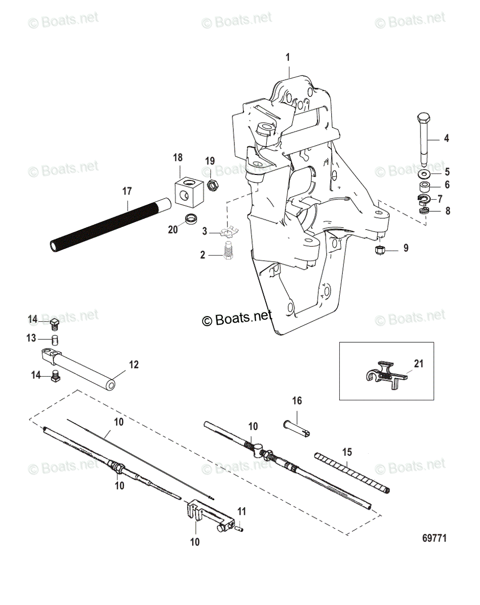 Mercruiser Sterndrive Outdrives OEM Parts Diagram for TRANSOM PLATE AND ...