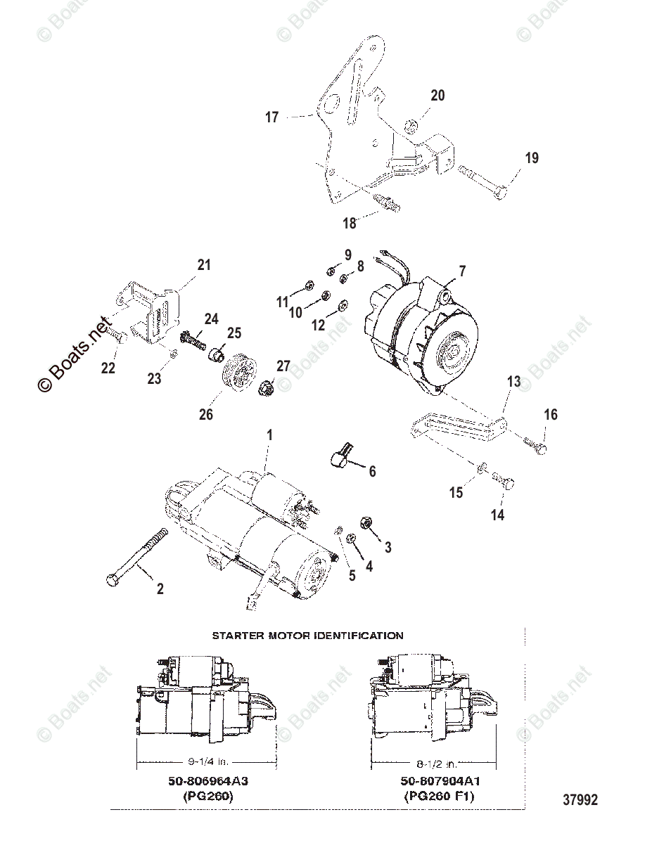 Mercruiser Sterndrive Gas Engines OEM Parts Diagram For STARTER MOTOR mercruiser-sterndrive-gas-engines-oem-parts-diagram-for-starter-motor