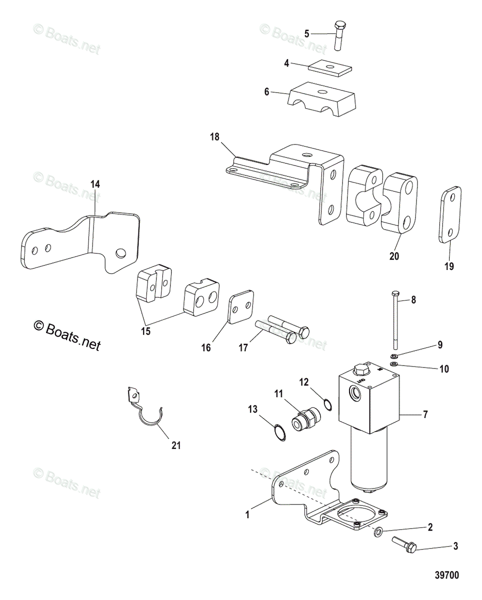 Mercruiser Sterndrive Gas Engines OEM Parts Diagram for AXIUS Steering ...