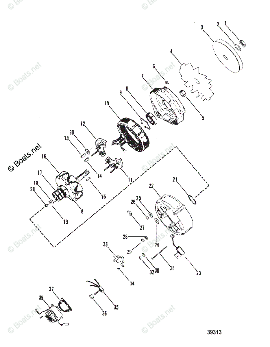 Mercruiser Sterndrive Gas Engines OEM Parts Diagram for Alternator ...