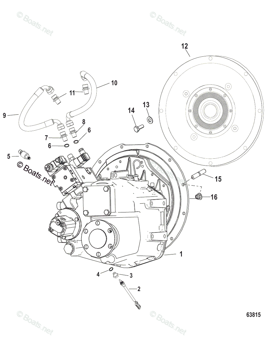 Mercruiser Inboard Diesel Engines OEM Parts Diagram for Transmission ...