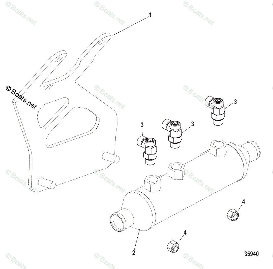 Mercruiser Sterndrive Gas Engines OEM Parts Diagram for AXIUS Steering ...