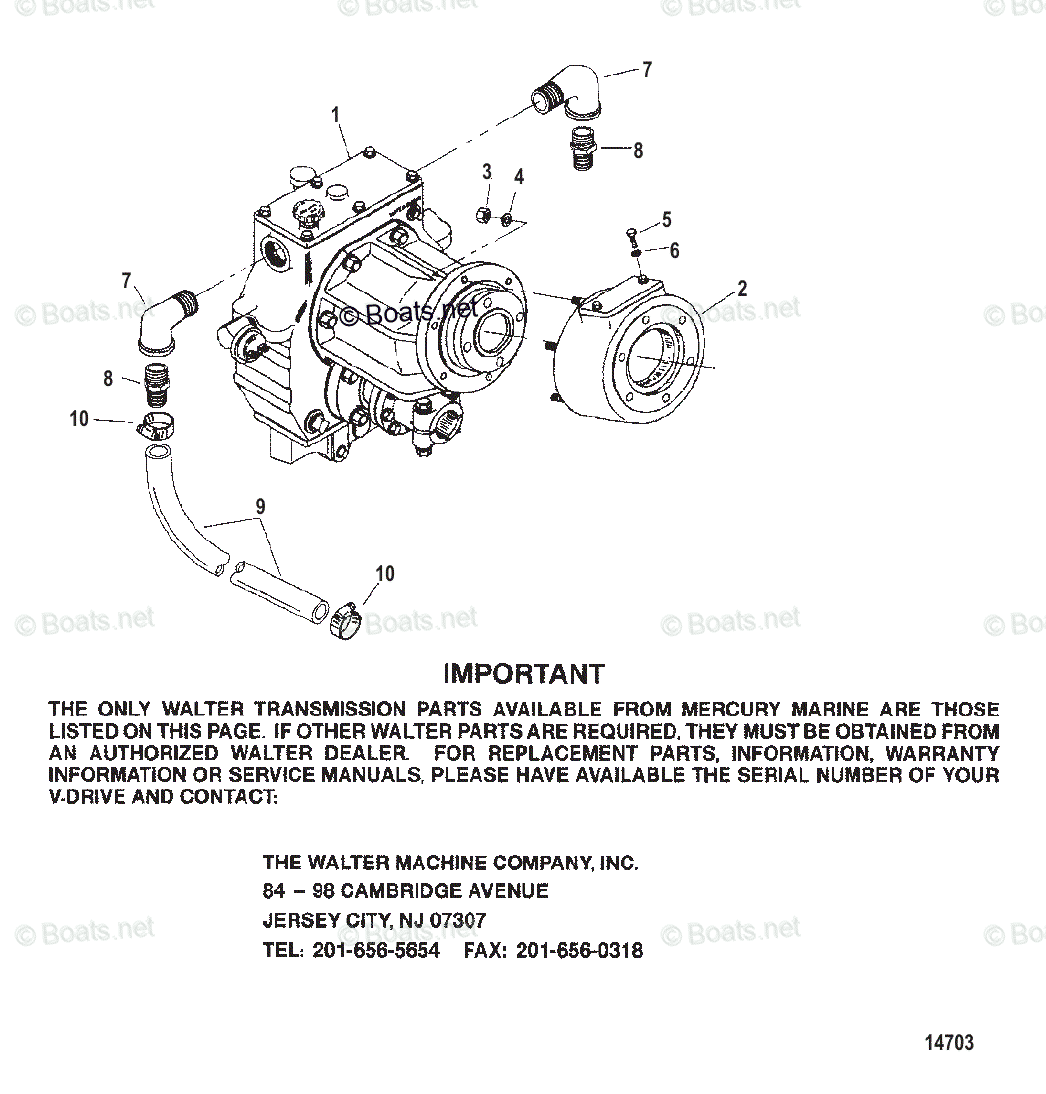 Mercruiser Inboard Gas Engines OEM Parts Diagram for TRANSMISSION ...
