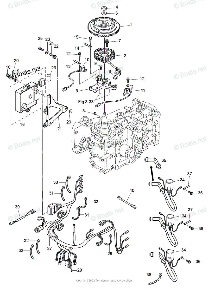Tohatsu Outboard 2022 OEM Parts Diagram for MAGNETO | Boats.net